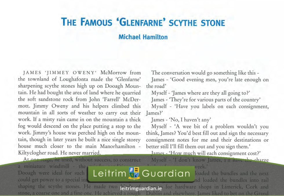 128 – The Famous Glenfarne Scythe Stone | LG2000 | Leitrim Guardian ...